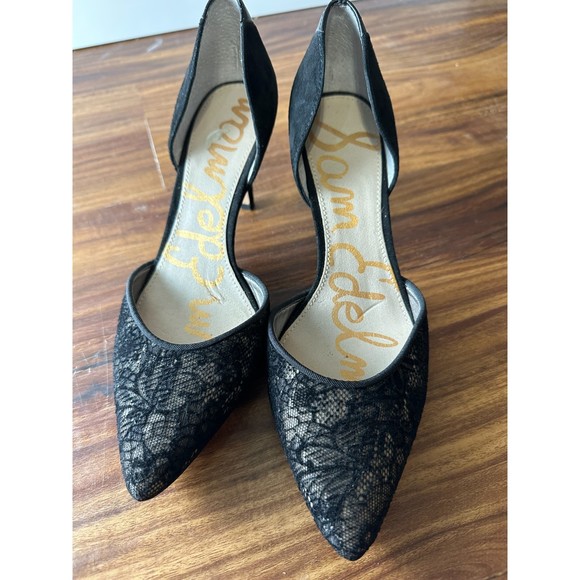 Sam Edelman | Shoes | Sam Edelman Opal Black Dorsay Pointed Heels Pumps ...